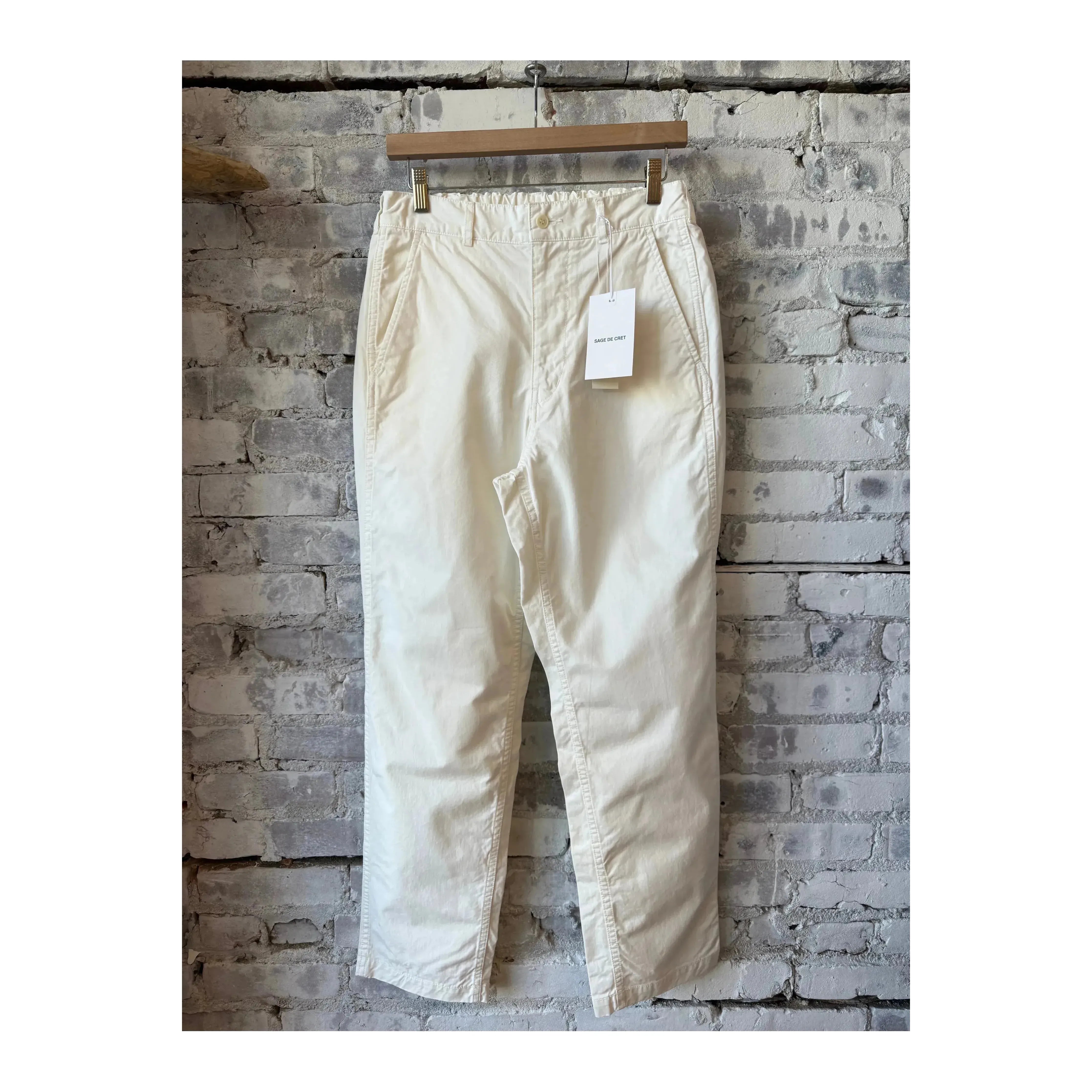 Cotton Chino Cloth Peg Top Pants - Off White | DUNE + SALT